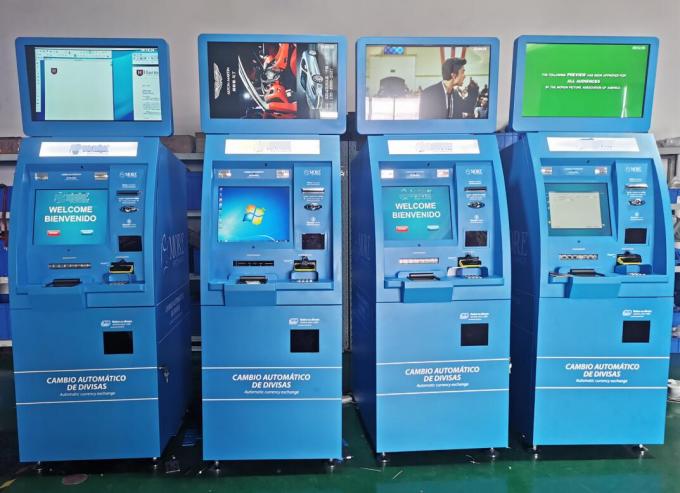 Capacitive Touchscreen Foreign Currency Exchange Machine Win10 OS